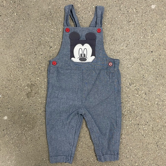 Disney | Bottoms | Disney Baby Mickey Mouse Overalls Snap Bottom ...